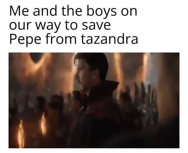 Me and the boys on our way to save Pepe from tazandra - iFunny