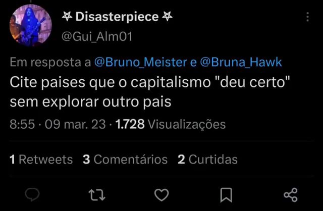 Em resposta a Bruno Meister e Bruna Hawk Cite paises que o capitalismo ...