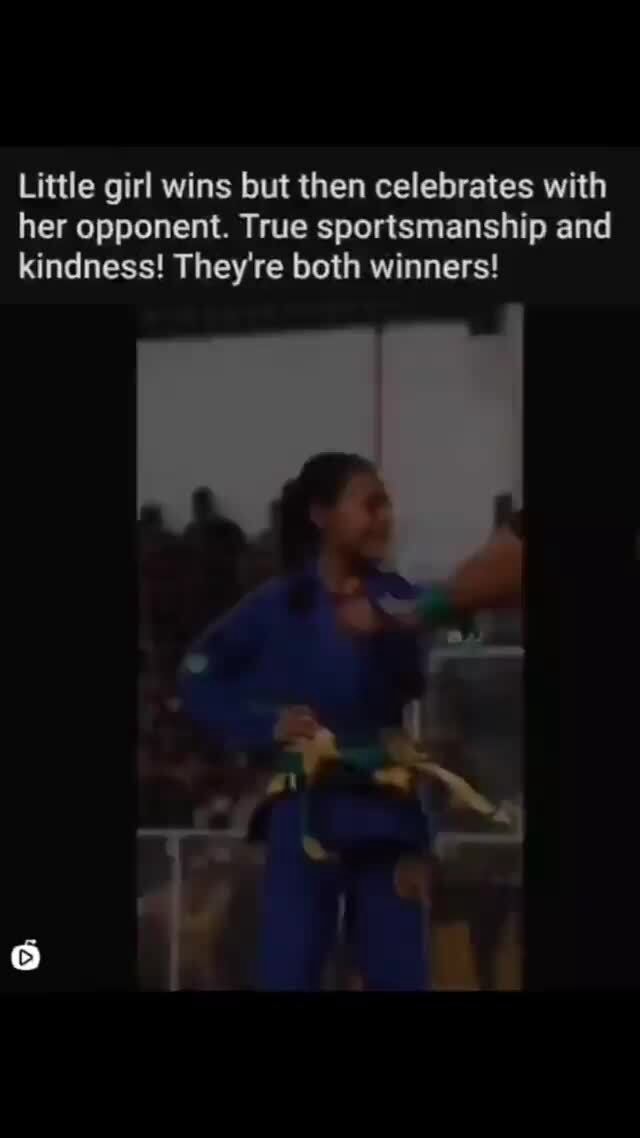 Little girl wins but then celebrates with her opponent. True ...