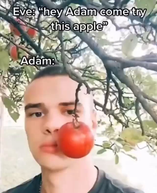 Eve: "hey Adam come ttry his @pPle Adam: - iFunny