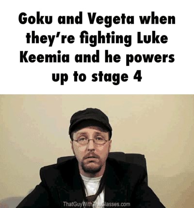 Goku and Vegeta when they're fighting Luke Keemia and he powers up to ...