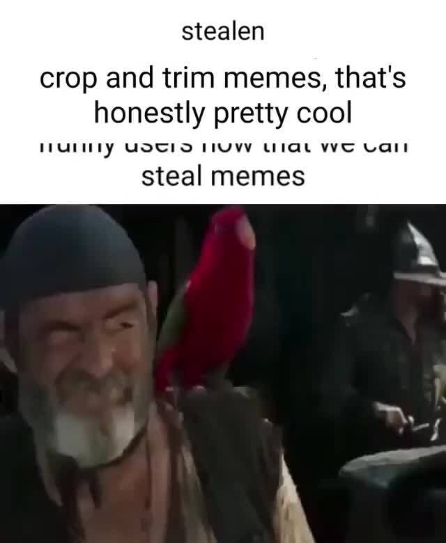 Stealen crop and trim memes, that's honestly pretty cool WS steal memes ...