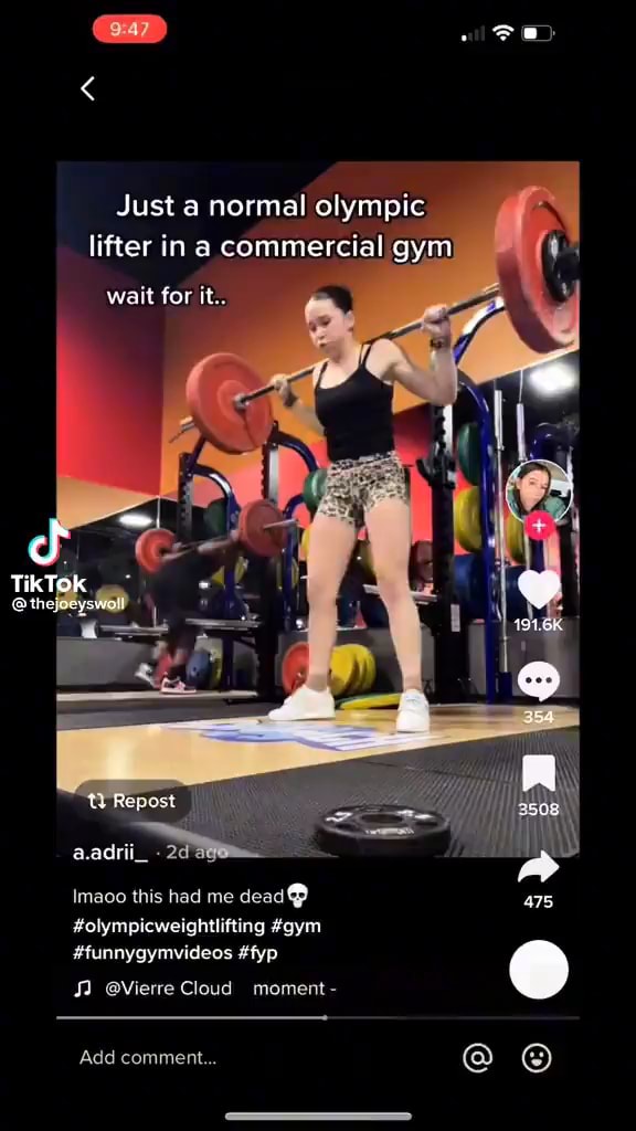 Ga? Just a normal olympic lifter in a commercial gym wait for it... a ...