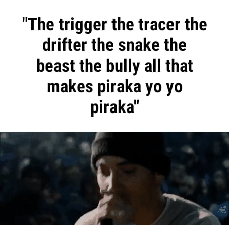 "The trigger the tracer the drifter the snake the beast the bully all ...