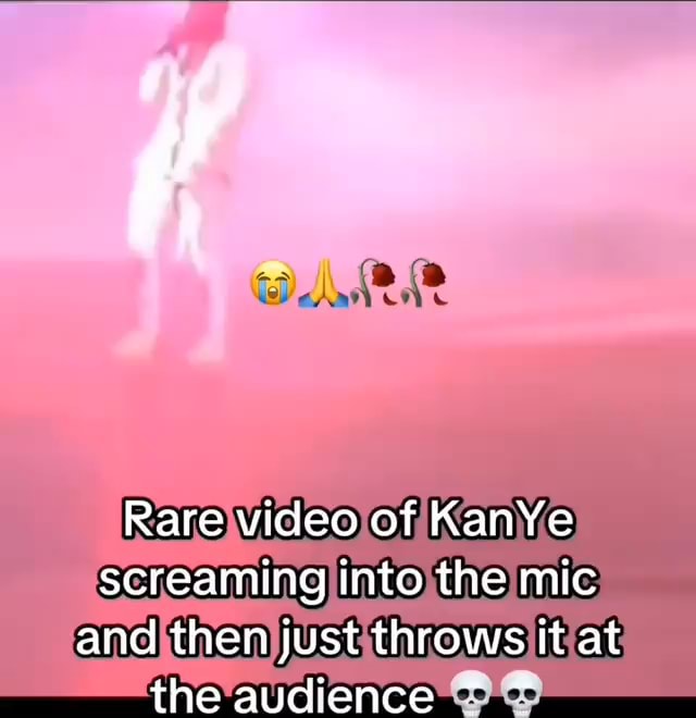 Rare video of KanYe screaming into the mic and then just throws it at ...
