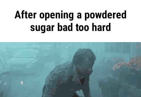 After opening a powdered sugar bad too hard - After opening a powdered ...