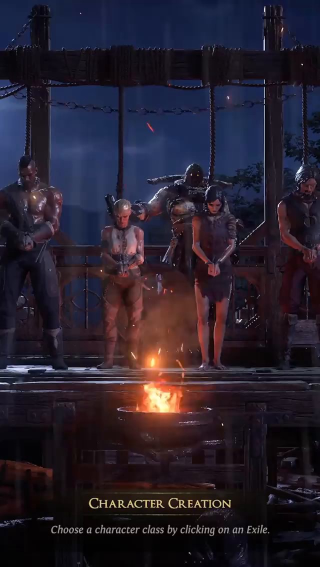 I ! oe CHARACTER CREATION Choose a character class by clicking on an ...