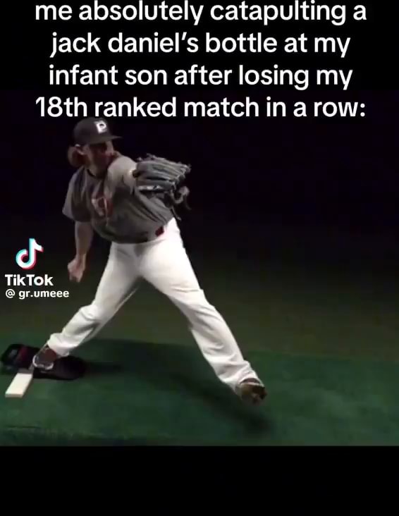 Me absolutely catapulting a jack daniel's bottle at my infant son after ...