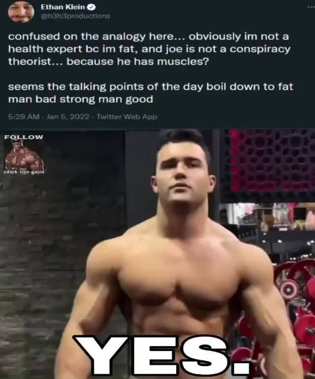 Ethan Klein @ confused on the analogy here... obviously im not a health ...