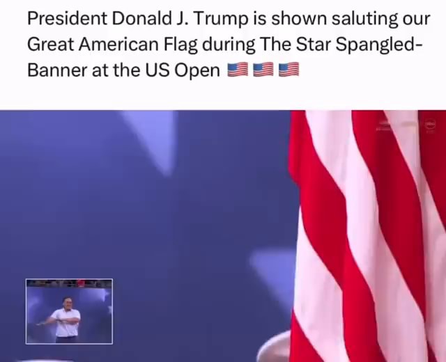 President Donald J. Trump is shown saluting our Great American Flag ...