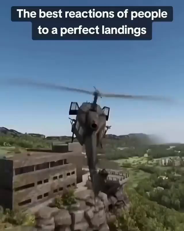 The best reactions of people I to a perfect landings - iFunny
