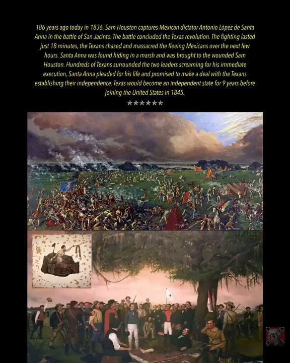 186 years ago today in 1836, Sam Houston captures Mexican dictator ...