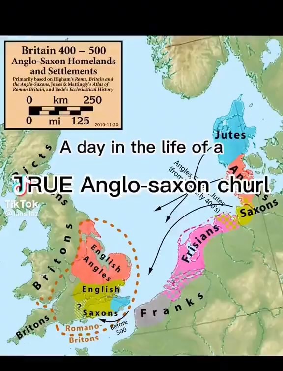 Britain 400 - 500 Anglo-Saxon Homelands and Settlements sieake af day ...