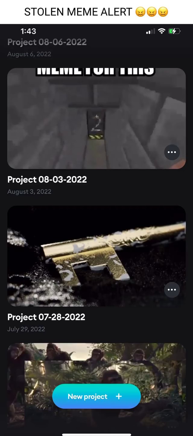 STOLEN MEME ALERT Project O8-06-2022 August 6, 2022 Project 08-03-2022 ...