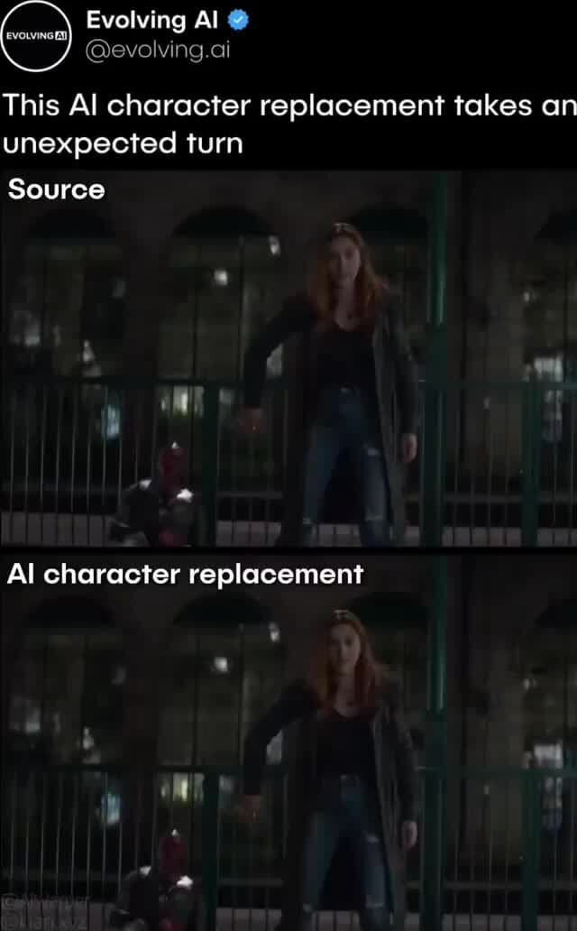 Evolving Al @ @evolving.ai EVOLVING! This Al character replacement ...