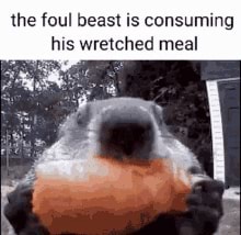 The foul beast is consuming his wretched meal - iFunny