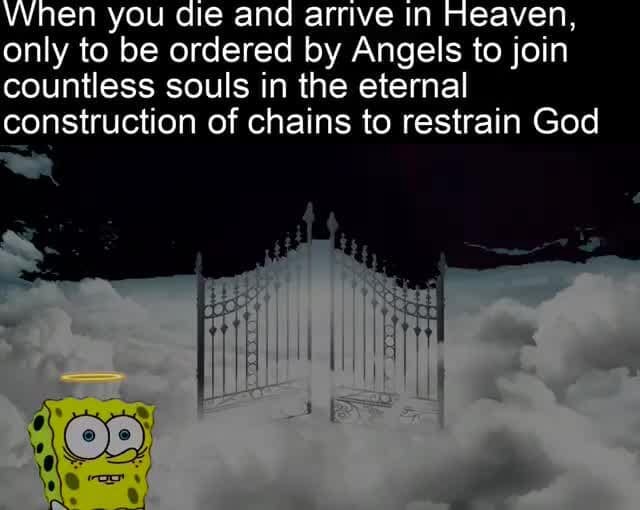 When you die and arrive in heaven, only to be ordered by Angels to join ...