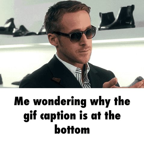Me wondering why the gif caption is at the bottom - iFunny