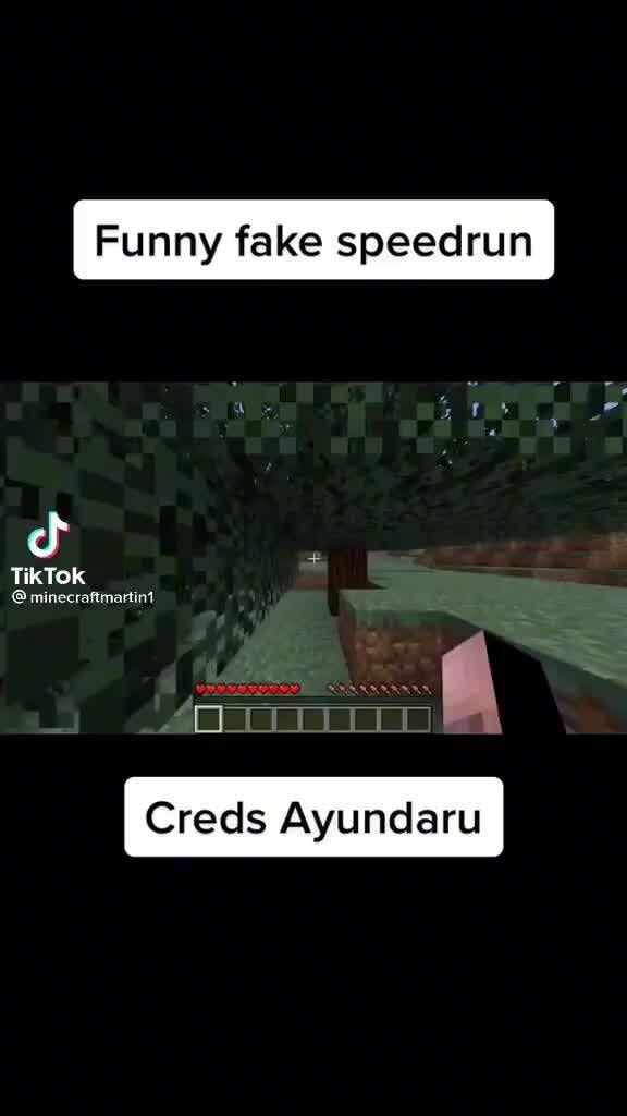 Funny fake speedrun cf TikTok minecraftmartint Creds Ayundaru - iFunny