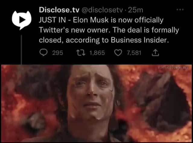 Disclose.tv @disclosetv - JUST IN - Elon Musk is now officially Twitter ...