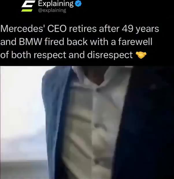 Explaining @explaining Mercedes' CEO retires after 49 years and BMW ...