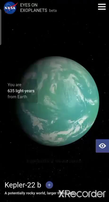 EYES ON EXOPLANETS beta You are 635 light-year from Earth Kepler-22b A ...