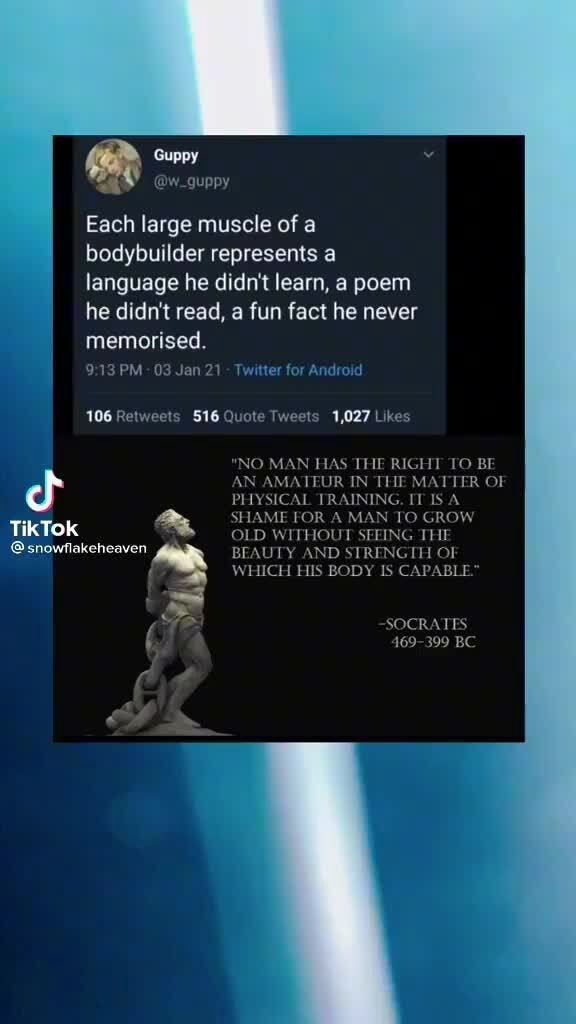 Each large muscle of a bodybuilder represents a language he didn't ...