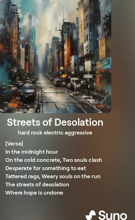 Streets of Desolation hard rock electric aggressive [Verse] the ...