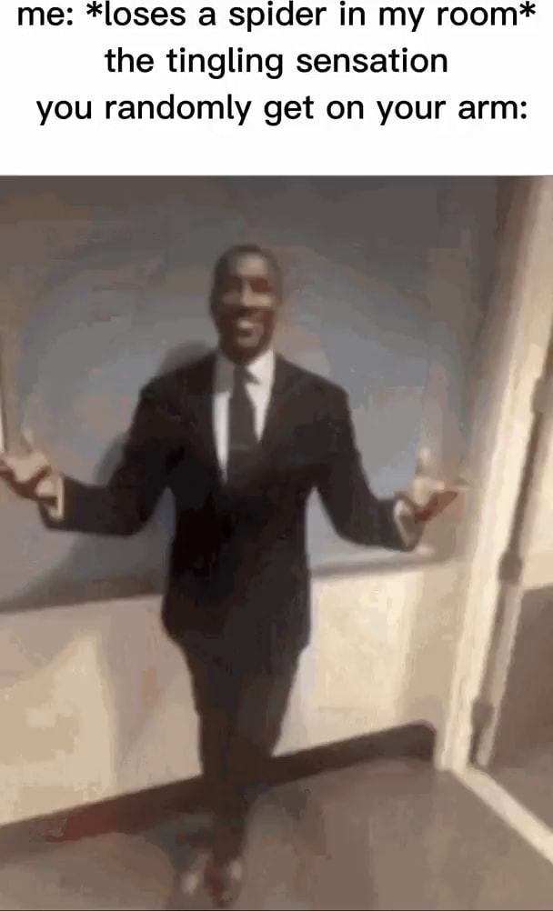 Mes *loses a spider in my room* the tingling sensation you randomly get ...