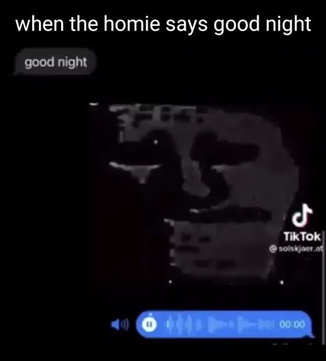When the homie says good night good night - iFunny