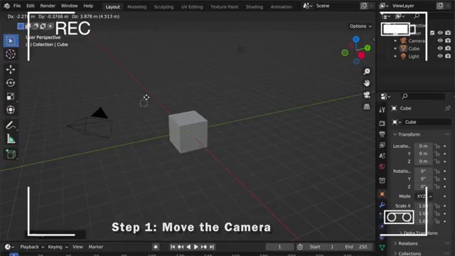 File Edit Render Window Help Layout 9 UV Editing Animat Scene ViewLayer Options ~ By cube My ...