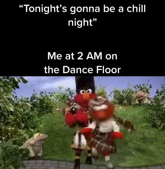 "Tonight's gonna be a chill night" Me at 2 AM on the Dance Floor - iFunny