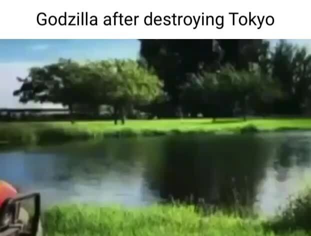 Godzilla after destroying Tokyo - iFunny