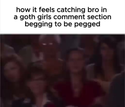 How it feels catching bro in a goth girls comment section begging to be ...