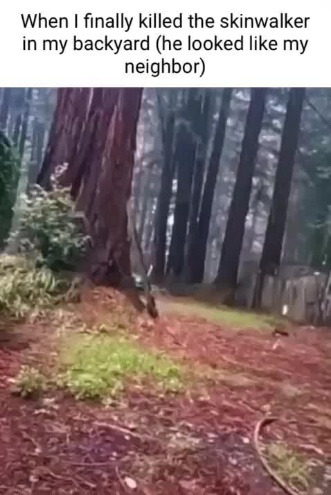 When finally killed the skinwalker in my backyard (he looked like my ...
