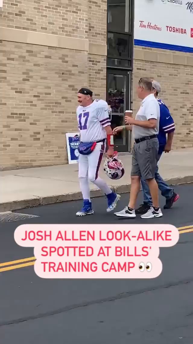 Tin TOSHIBA JOSH ALLEN LOOK-ALIKE SPOTTED AT BILLS TRAINING CAMP - iFunny