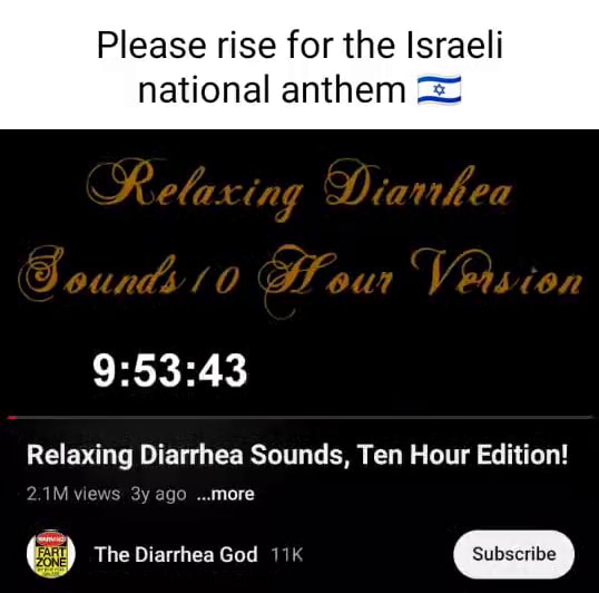 Please rise for the Israeli national anthem Relaxing Ch Relaxing ...