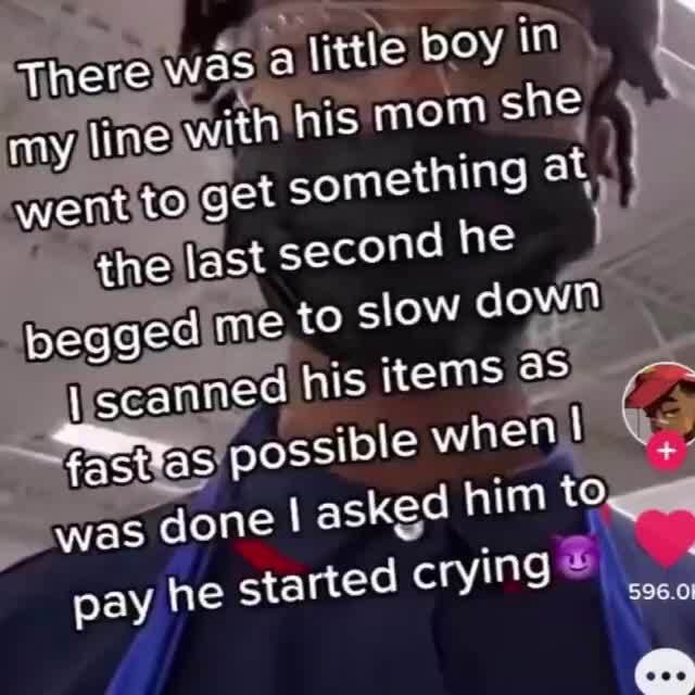 Boy with 'mom she, mething at, the last second he me to slow down ...