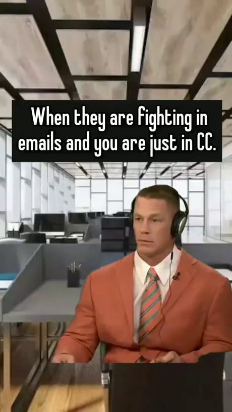 When they are Fighting in emails and you are just in CC. - iFunny