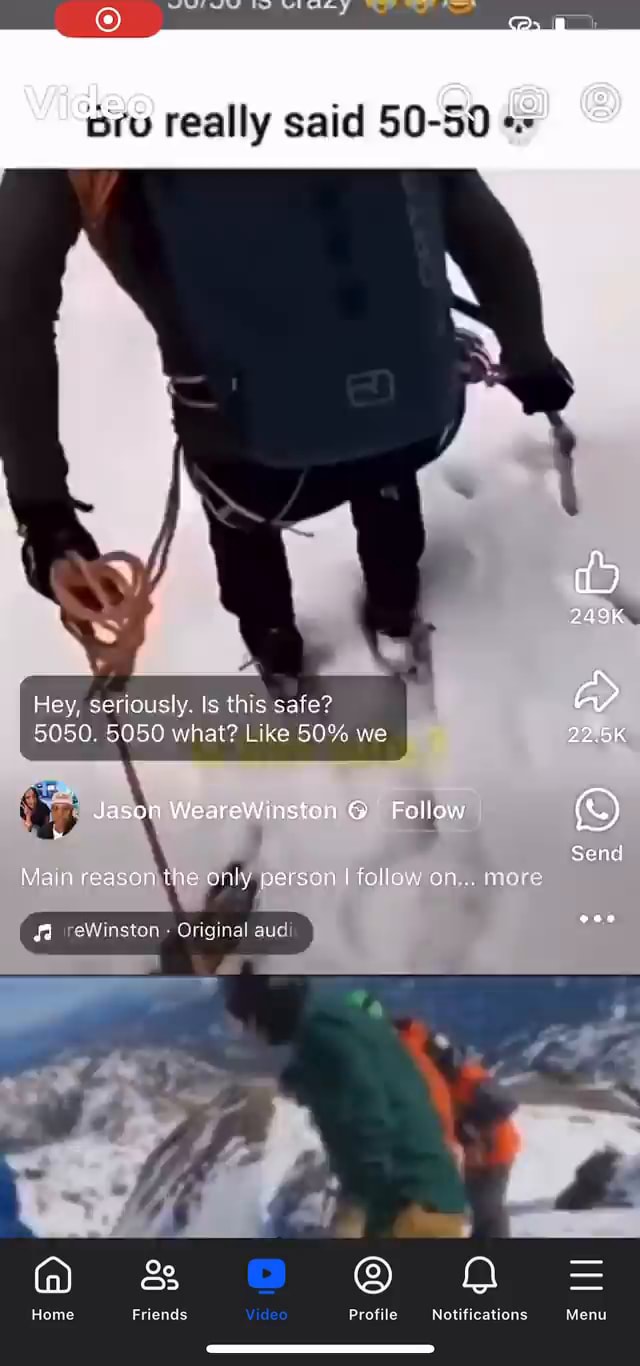 Bru really said 50-50 Hey, seriously. Is this safe? 5050. 5050 what ...