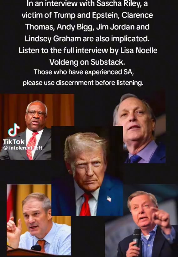 In an interview with Sascha Riley, a victim of Trump and Epstein ...