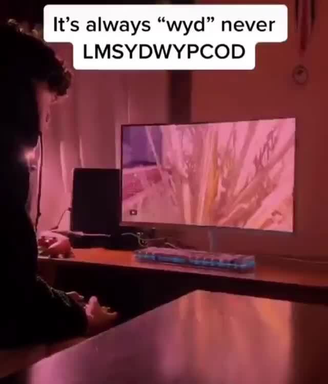 It's always "wyd" never LMSYDWYPCOD - iFunny