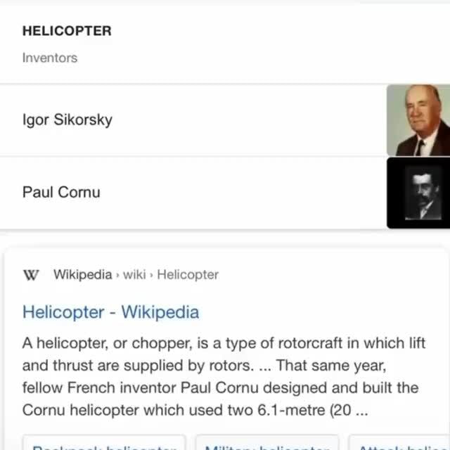 HELICOPTER Inventors Igor Sikorsky Paul Cornu W Wikipedia wiki ...