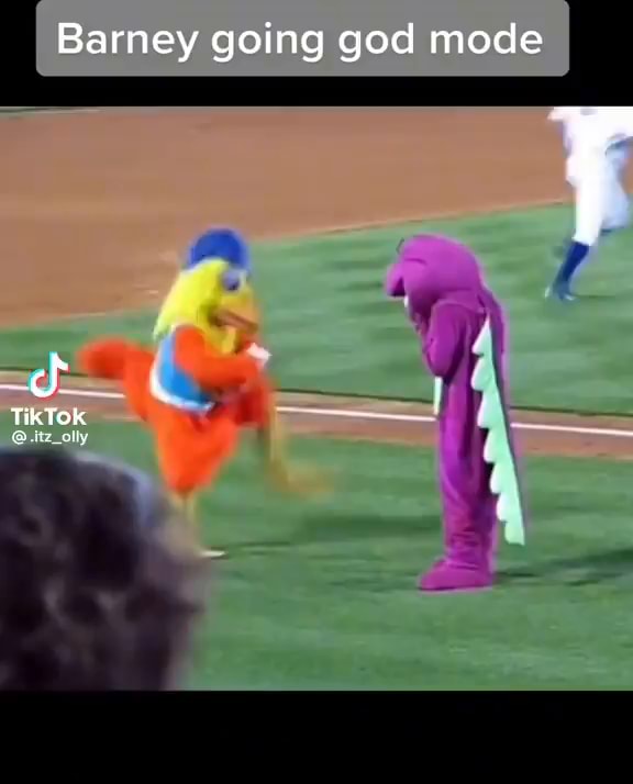 Barney going god mode TikTok - iFunny