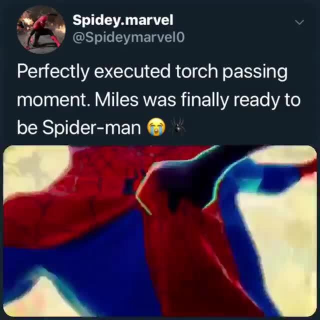 Spideymarvelo Perfectly executed torch passing moment. Miles was ...