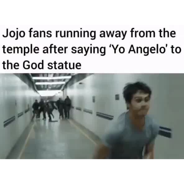 Jojo fans running away from the temple after saying 'Yo Angelo' to the ...