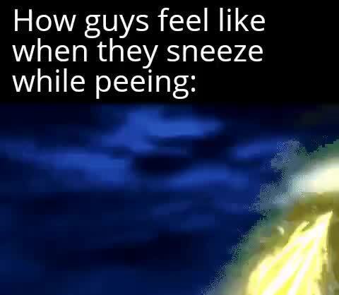 How guys feel like when they sneeze while peeing: - iFunny