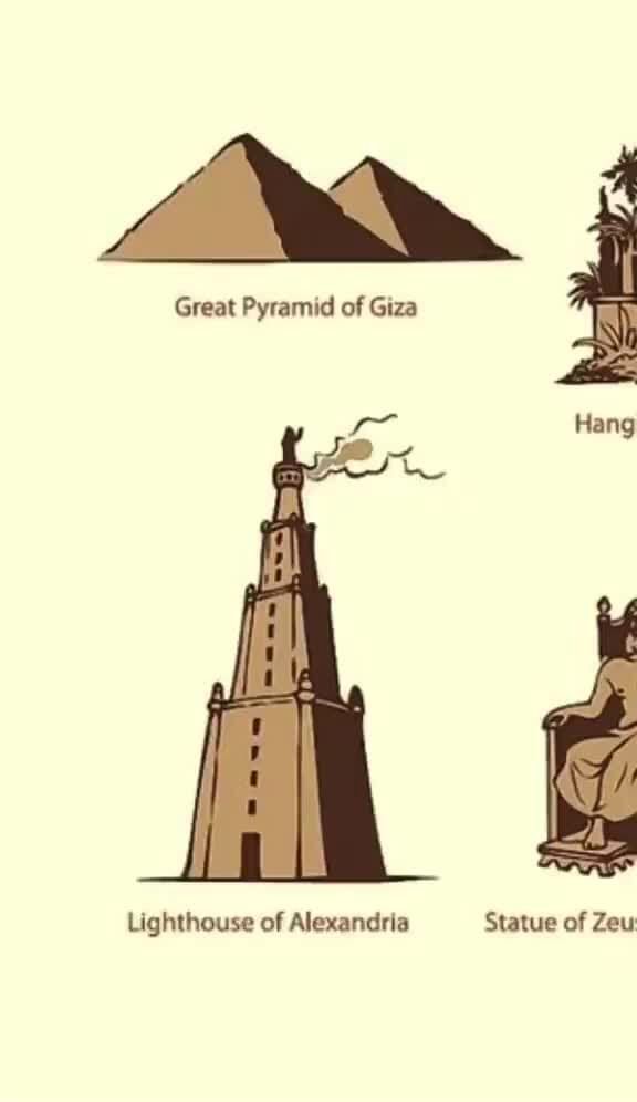 Great Pyramid of Giza Hang Lighthouse of Alexandria Statue of Zeu - iFunny