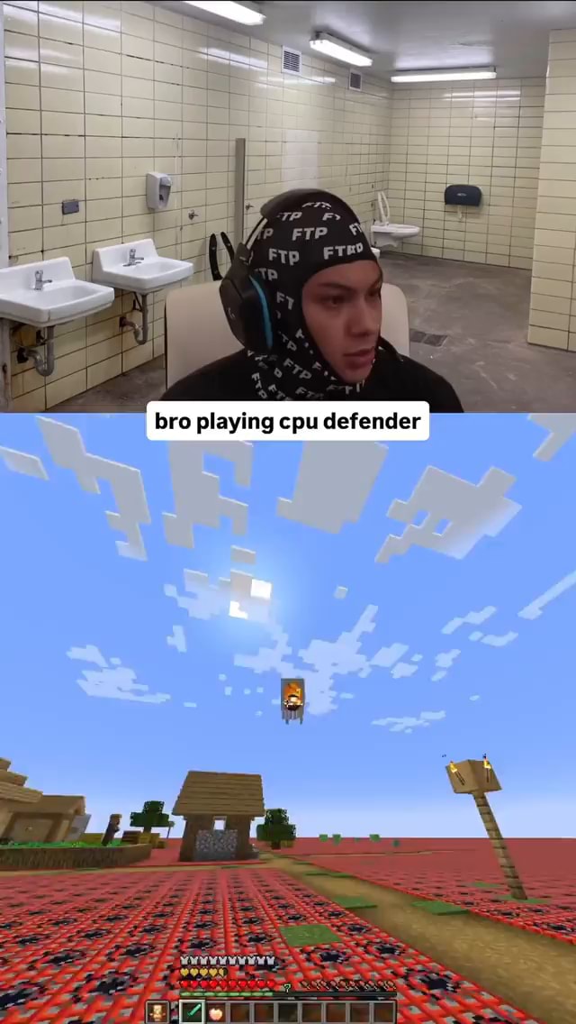 Bro playing cpu defender - iFunny