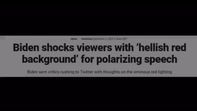 Biden shocks viewers with 'hellish red background' for polarizing ...